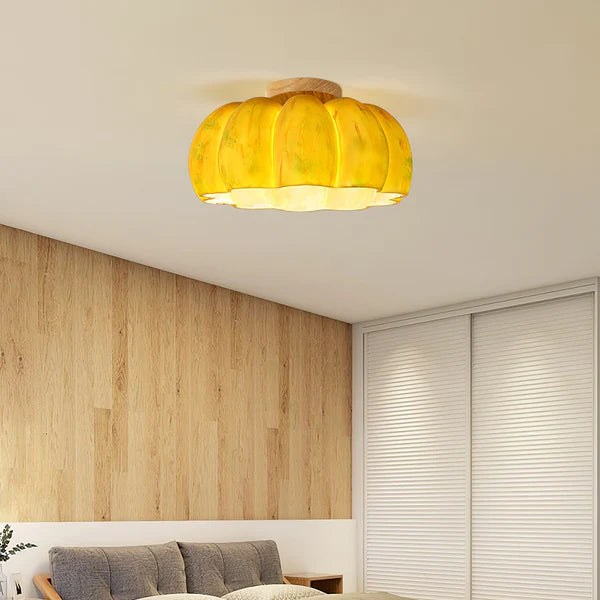 Lampsmodern Yellow Pumpkin Ceiling Light For Bedroom — LampsModern