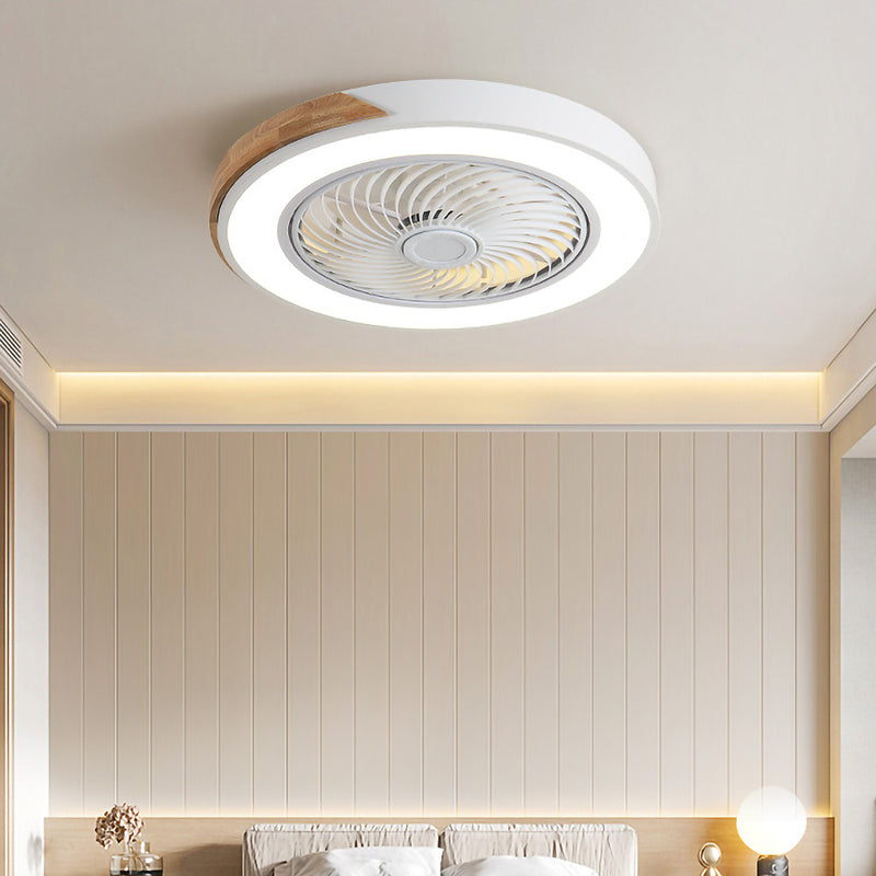 Lampsmodern Modern Ceiling Fans with LED Lights Simple Flush Ceiling Fans