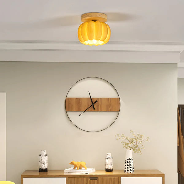 Lampsmodern Yellow Pumpkin Ceiling Light For Bedroom
