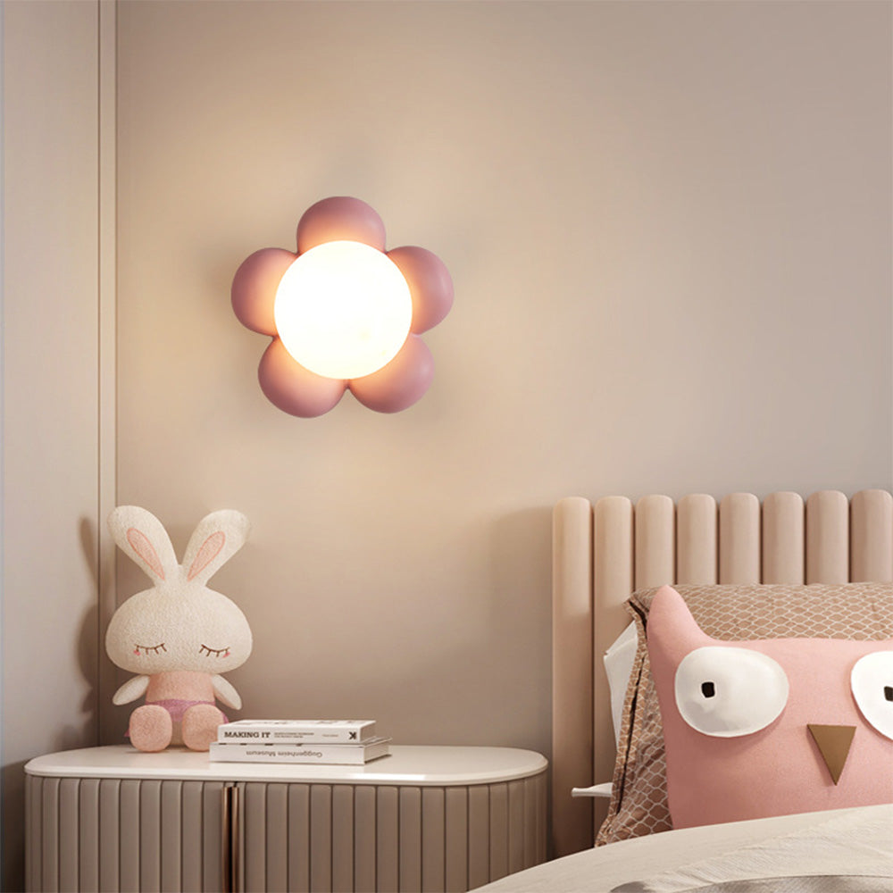 Lampsmodern Simple Warm Flower Bedside Wall Lamp Country Style Warm ...