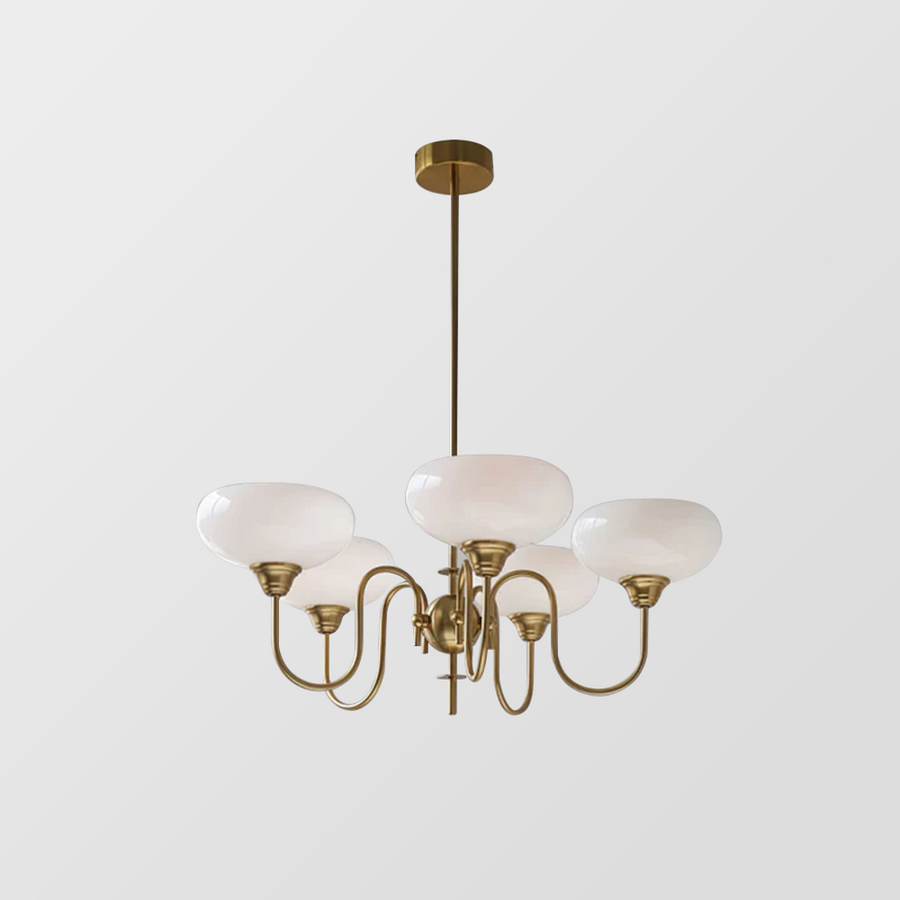 Lampsmodern Chandelier Vintage Creamy Persimmon Glass Chandelier Light ...