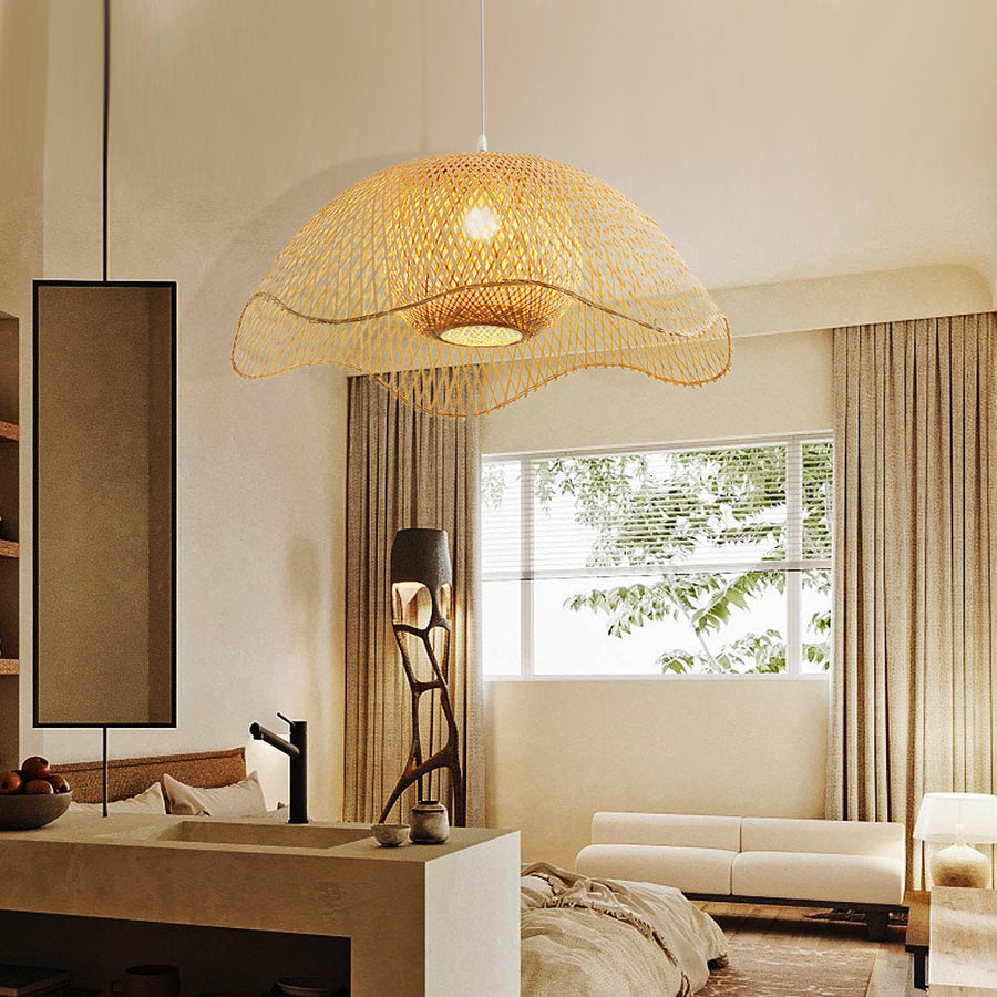 Lampsmodern Pendant Light Bamboo Woven Hanging Lighting