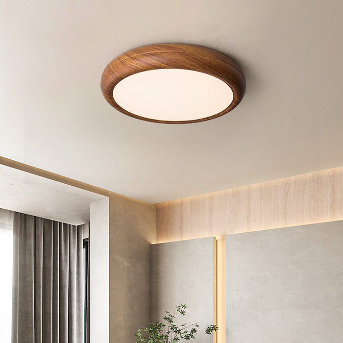 Lampsmodern LED Scandinavian Wood LED Round Ceiling Lamp For Living Room