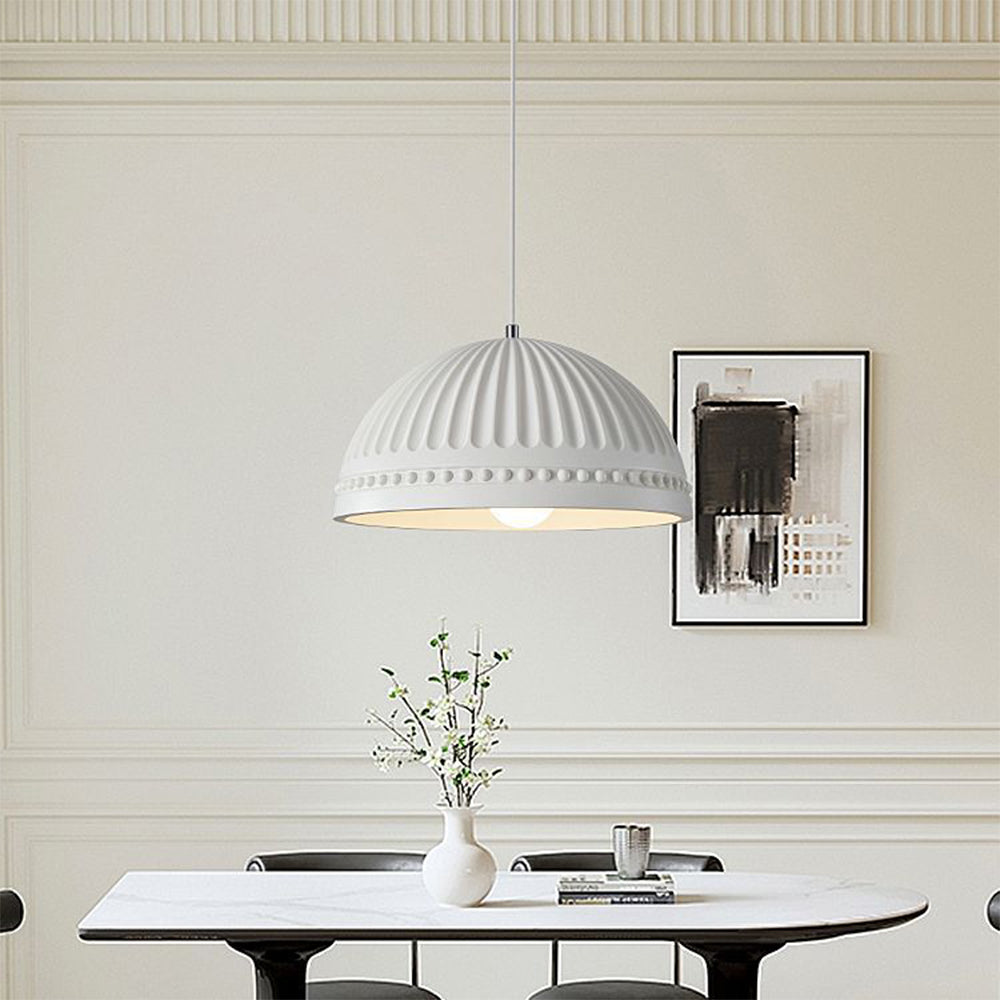 Lampsmodern Cream Style Resin Creative Vintage Carved Pendant Light