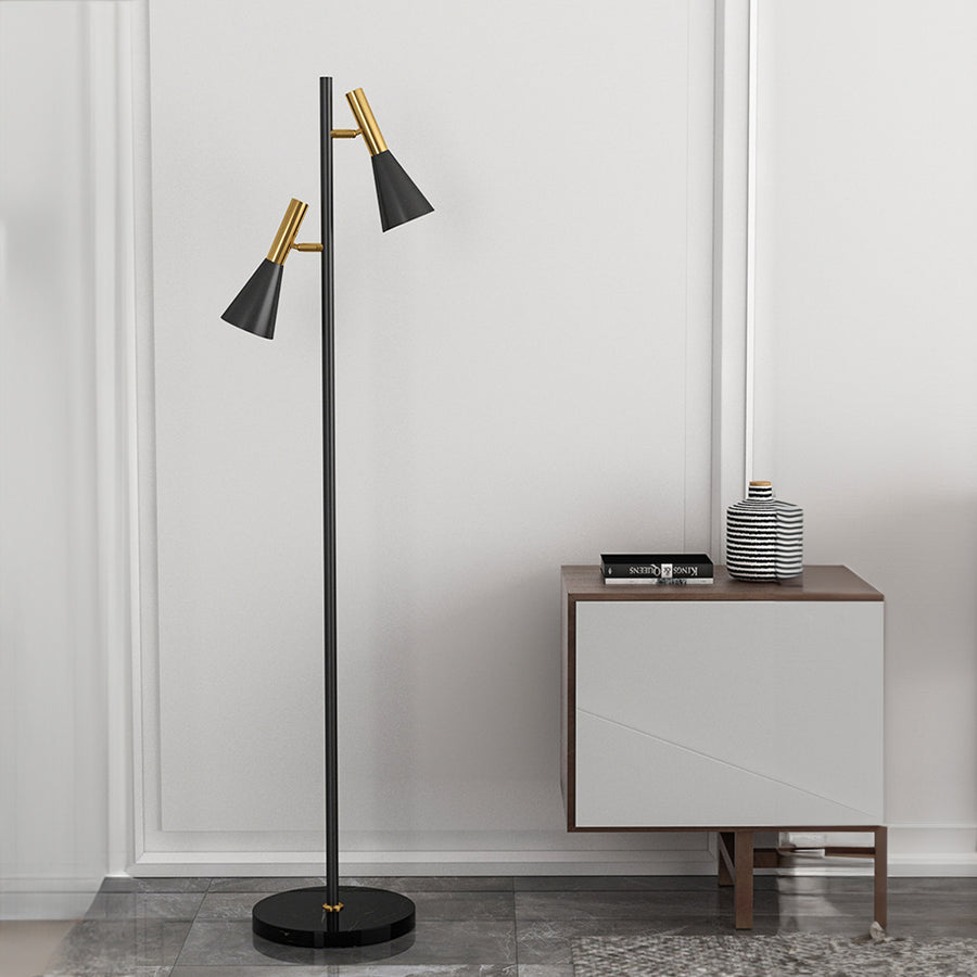 Lampsmodern Creative Adjustable Two Heads Black Floor Lamp Metal ...