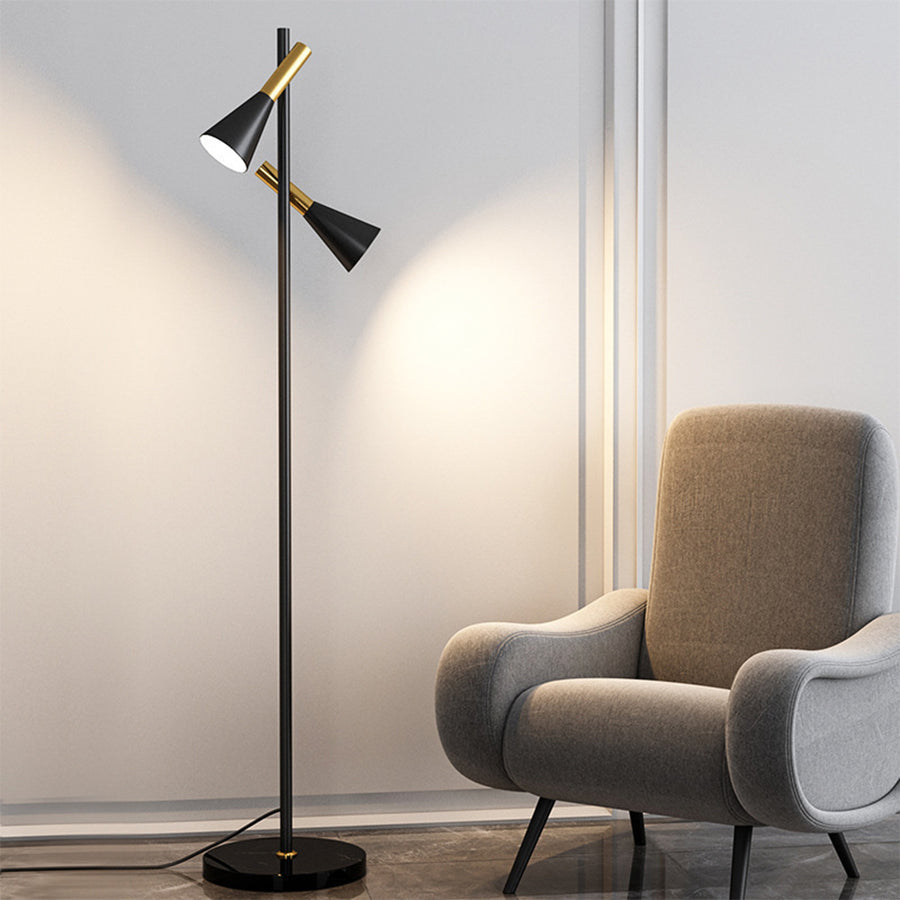 Lampsmodern Creative Adjustable Two Heads Black Floor Lamp Metal ...
