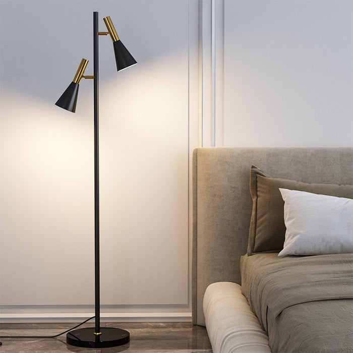 Lampsmodern Creative Adjustable Two Heads Black Floor Lamp Metal ...