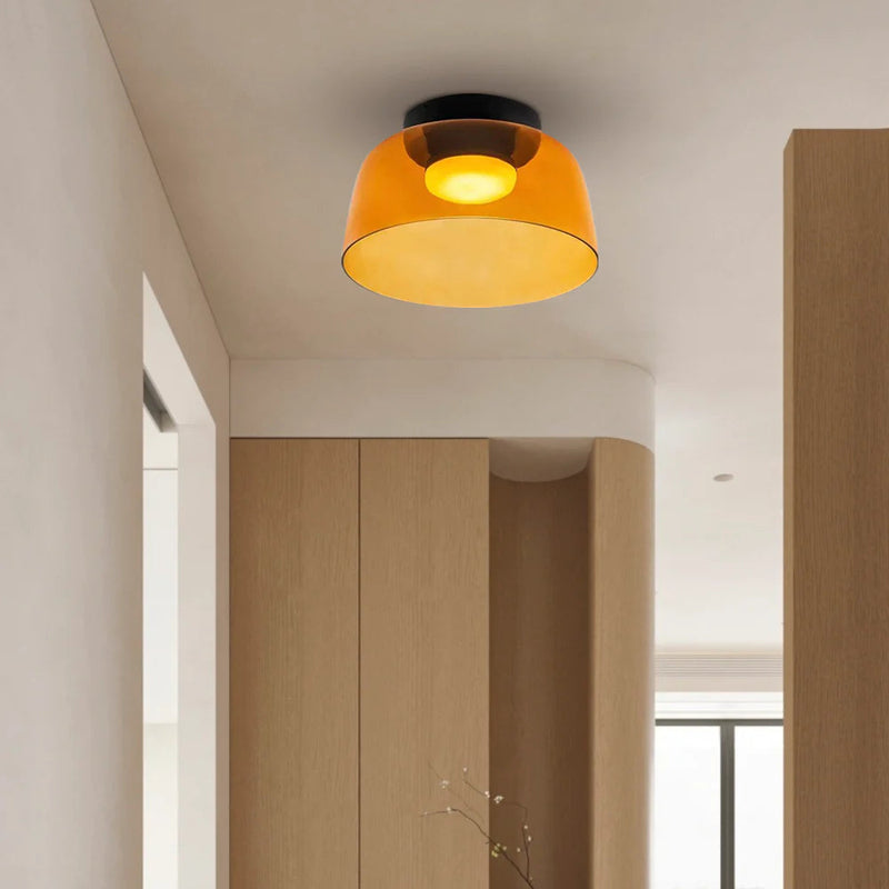 Lampsmodern Creative Multi-Layer Glass Living Room Semi- Flush Mount ...