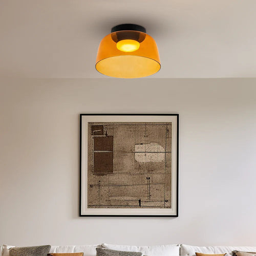 Lampsmodern Creative Multi-Layer Glass Living Room Semi- Flush Mount ...