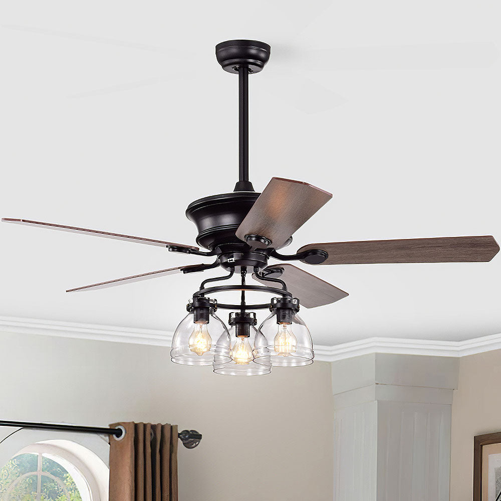 Lampsmodern Nordic Glass Shade Ceiling Fan With Light And Remote For ...