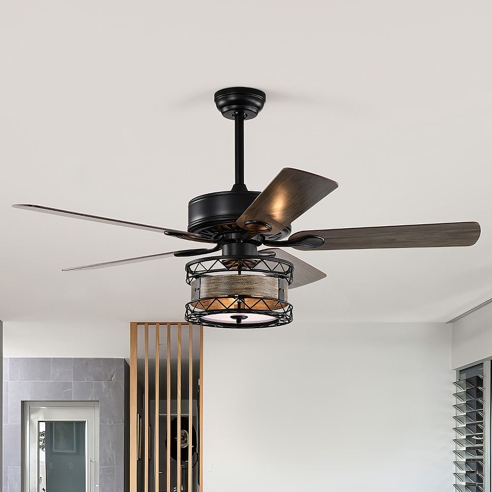 Lampsmodern Creative Round Finish Ceiling Fan With Light And Remote For ...