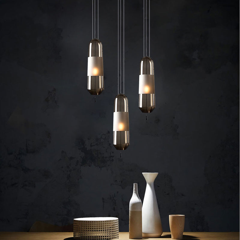 Lampsmodern Designer Capsule Shaped Glass Pendant Lamp 1 Bulb Bedside Light