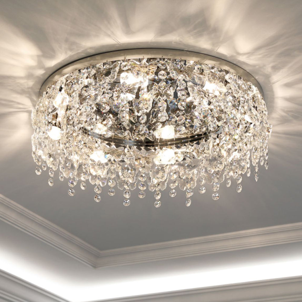 Lampsmodern Crystal Ceiling Lights Luxury Chrome Flush Ceiling Light ...