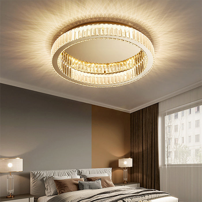 Lampsmodern Modern Circle Gold Crystal Ceiling Light Metal Flush Mount ...