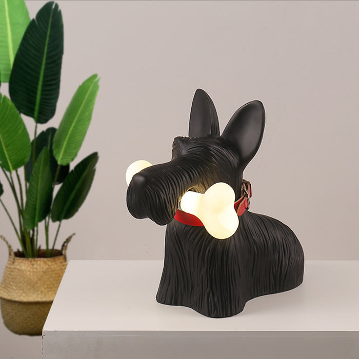 Lampsmodern Modern Resin Cartoon Dog Table Lamp Creative Animal Desk Lamp