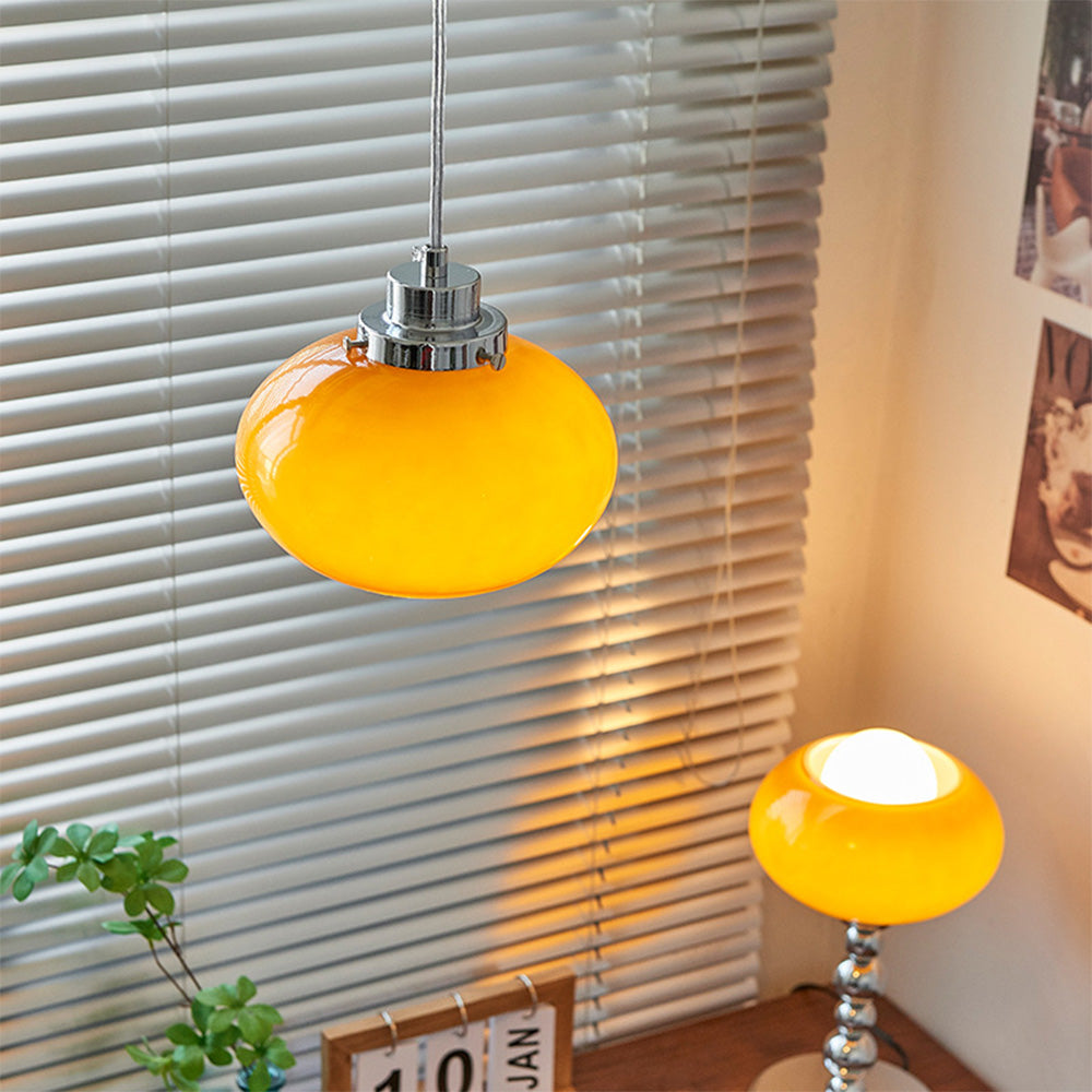 Lampsmodern Pendant Light Bauhaus Medieval Yellow Glass Pendant Light ...