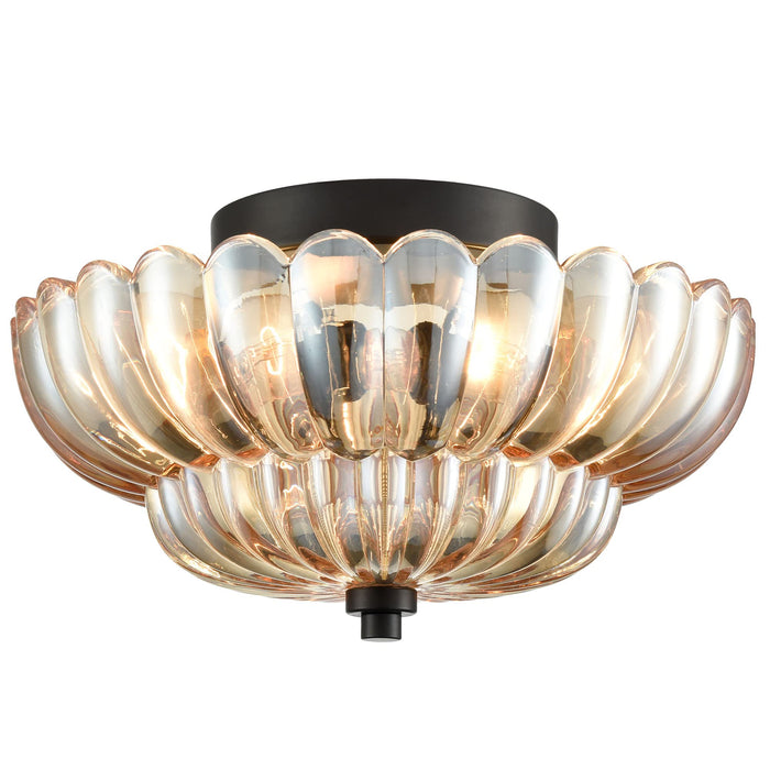 Lampsmodern Ceiling Light Vintage Amber Glass Semi-Flush Shades Of Light