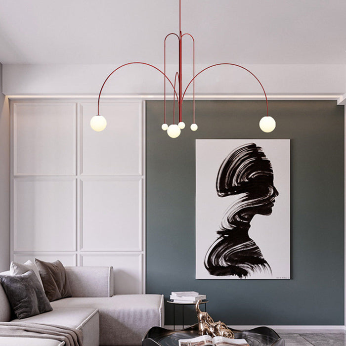 Pendant Light Red Long Line Type Metal Art Deco Pendant Lights ...