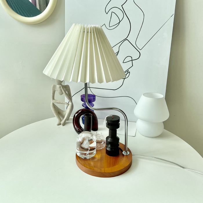 Vintage Solid Wood Table Lamp For Home Decor