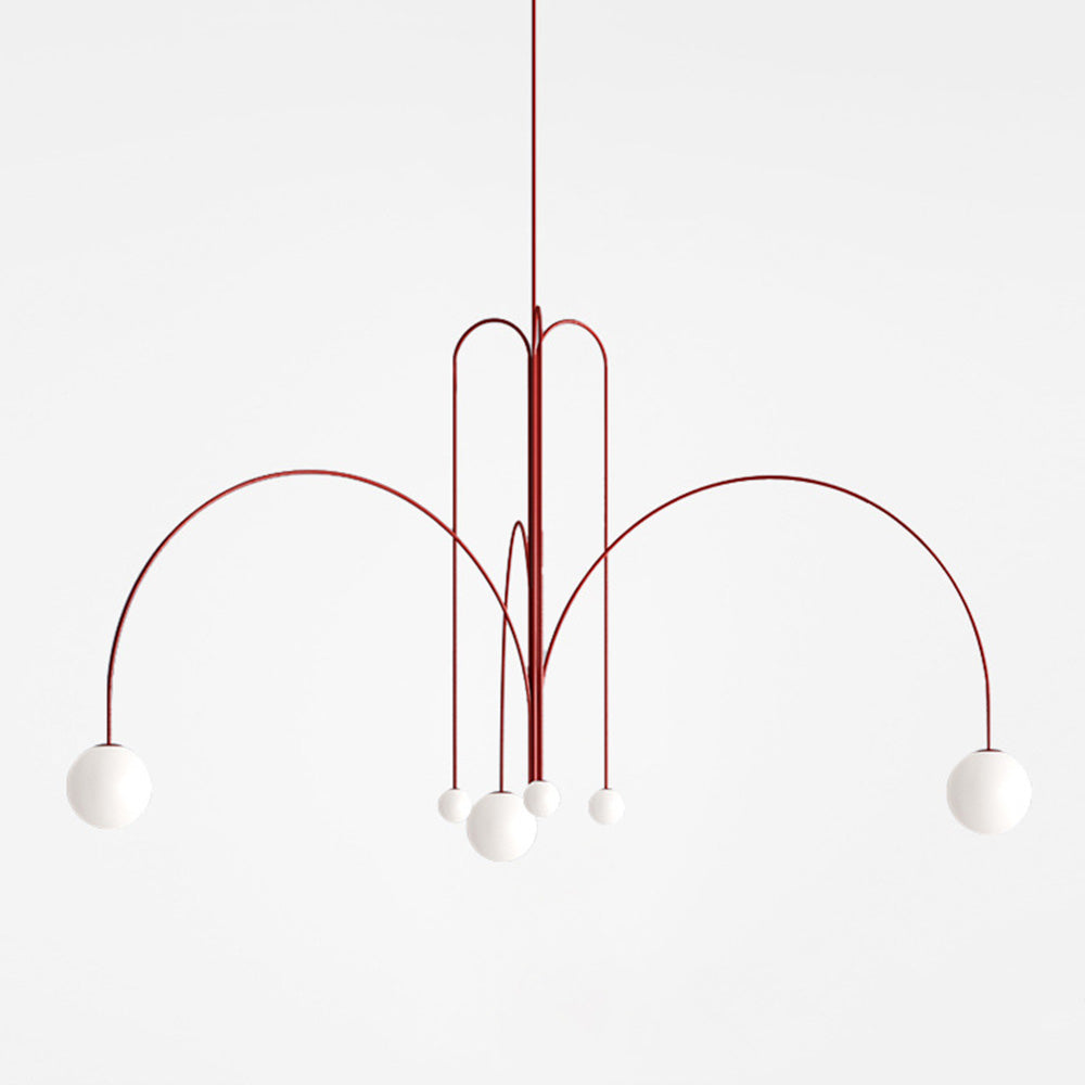 Pendant Light Red Long Line Type Metal Art Deco Pendant Lights