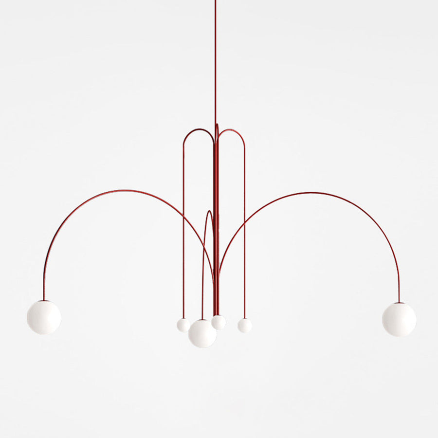 Pendant Light Red Long Line Type Metal Art Deco Pendant Lights