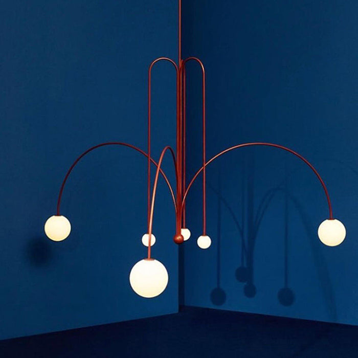 Pendant Light Red Long Line Type Metal Art Deco Pendant Lights ...