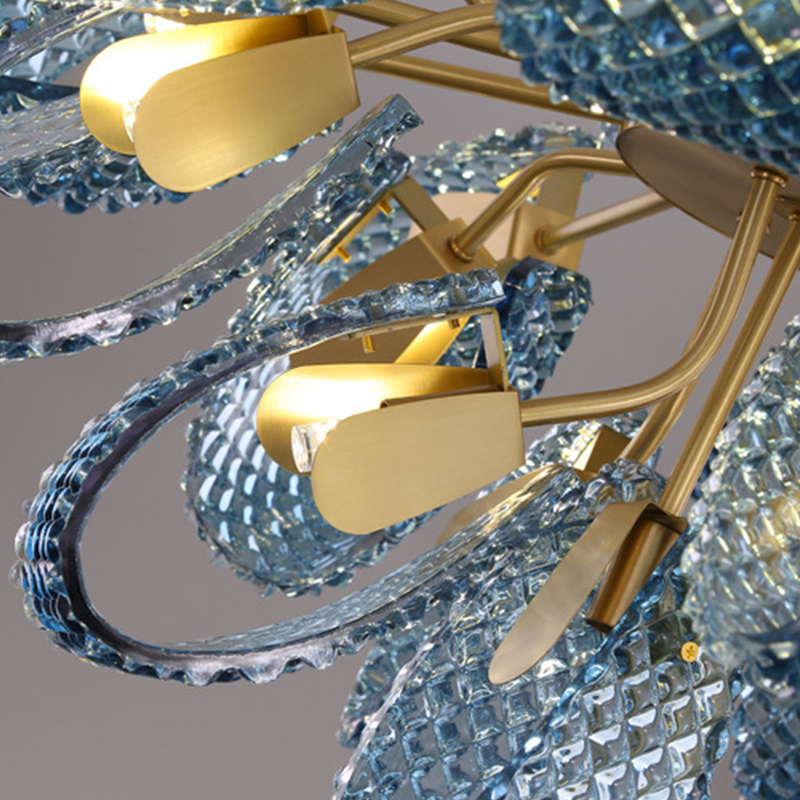 Lampsmodern Glass Chandelier Lamps fixtures Gorgeous Blue Chandelier Light