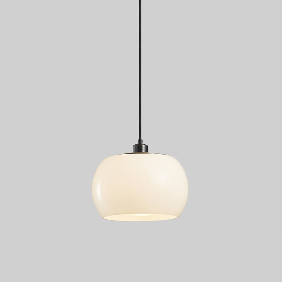 Lampsmodern Vintage Milk White Glass Pendant Light Metal Hanging Light ...