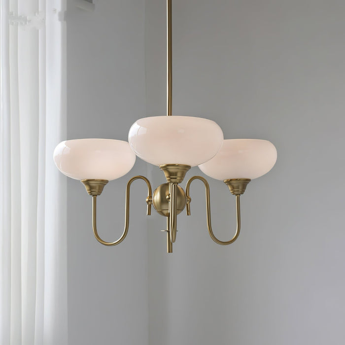 Lampsmodern Chandelier Vintage Creamy Persimmon Glass Chandelier Light ...
