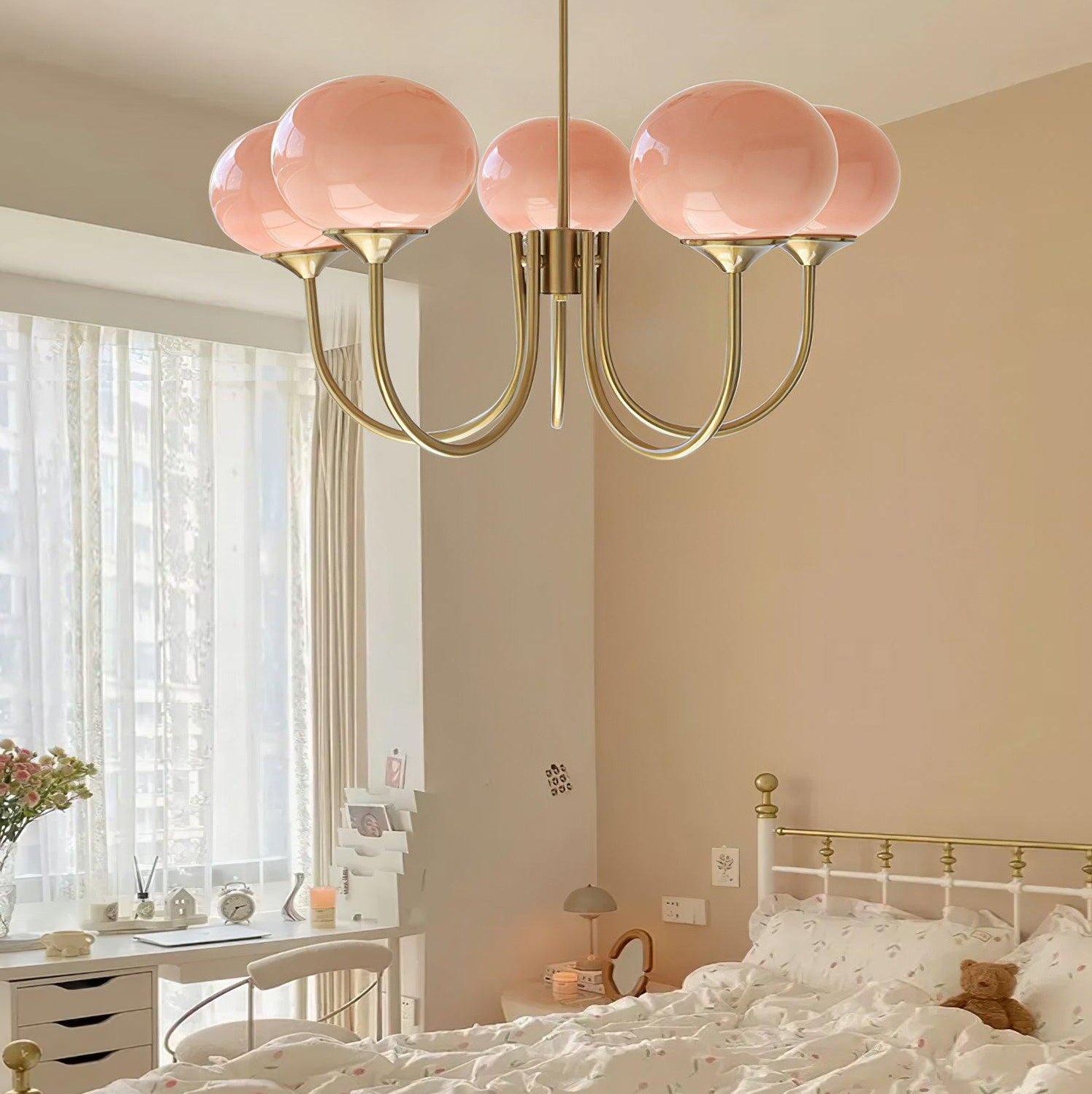 Lampsmodern Chandelier Bubble Pink Glass Marshmallow Pendant Light — LampsModern