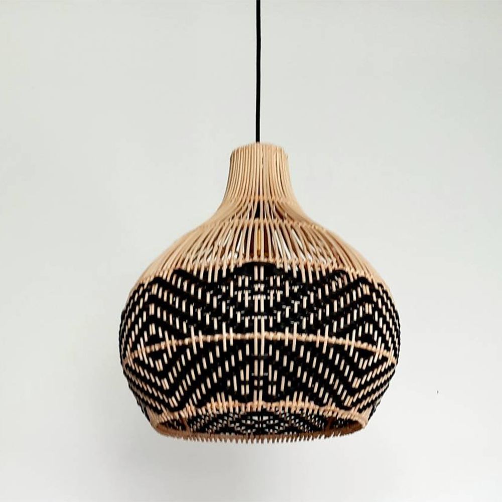 Lampsmodern Antique Weaving Pendant Lamp Black Bamboo Pendant Light