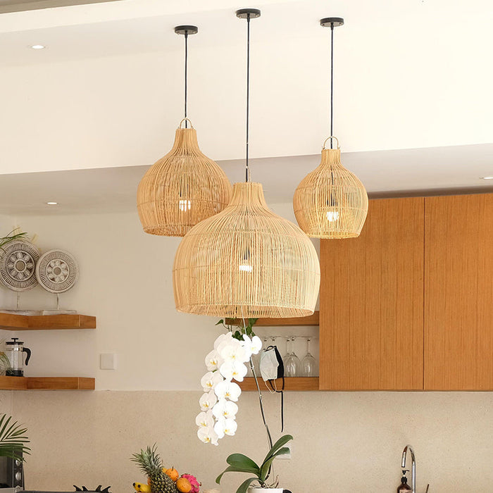 Lampsmodern Pendant Light Boho Wicker Lamp Shades Handwoven Kitchen Island