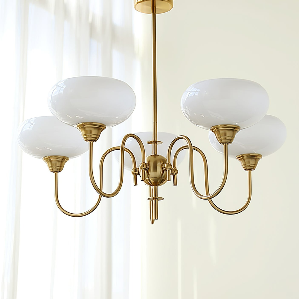 Lampsmodern Chandelier Vintage Creamy Persimmon Glass Chandelier Light ...