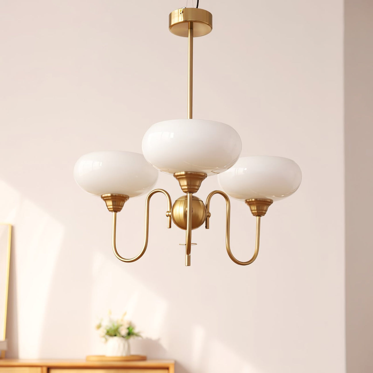 Lampsmodern Chandelier Vintage Creamy Persimmon Glass Chandelier Light ...