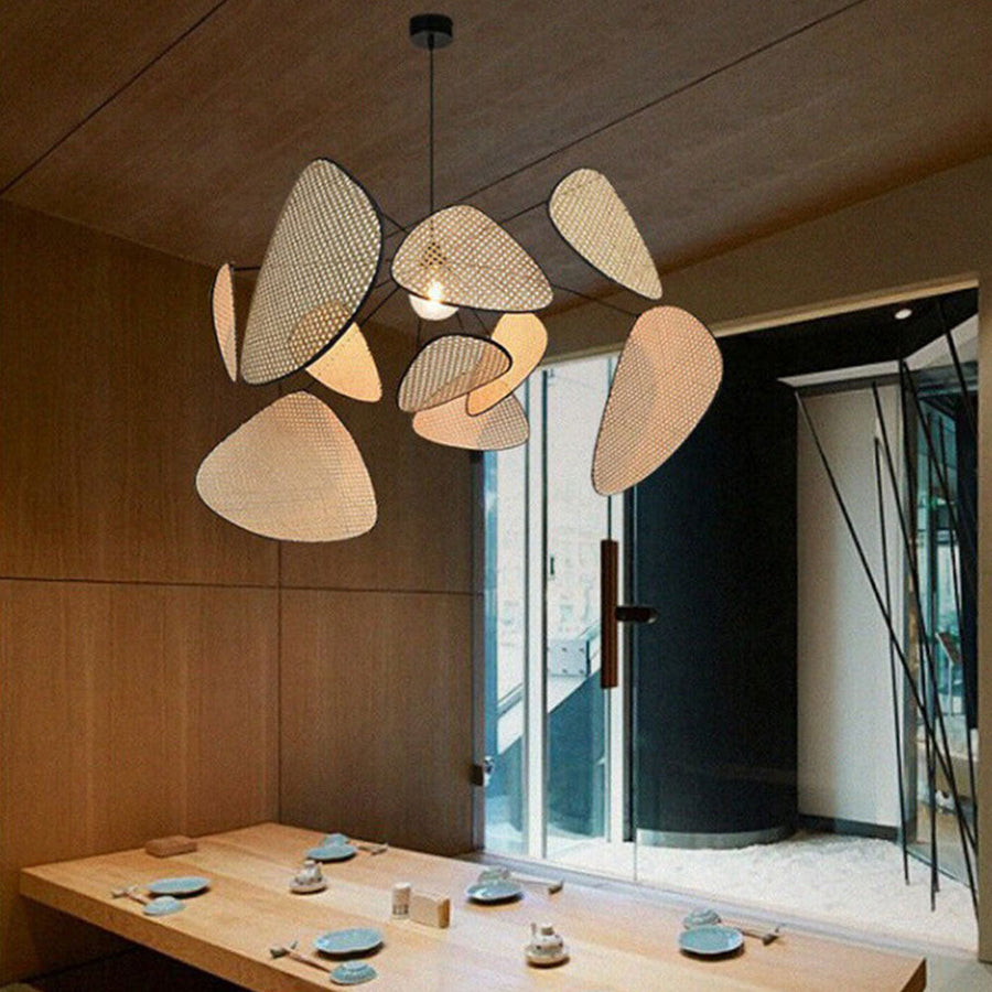 Lampsmodern Pendant Light Irregular Shape Rattan Pendant Lamp Kitchen ...