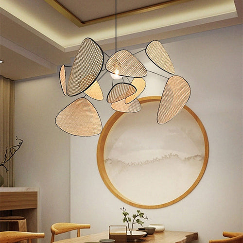 Lampsmodern Pendant Light Irregular Shape Rattan Pendant Lamp Kitchen ...