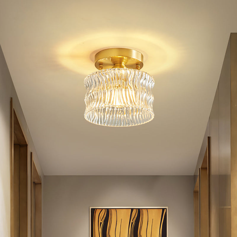 LampsModern Semi Flush Brass Ceiling Light Clear Ceiling Lamp Glass ...