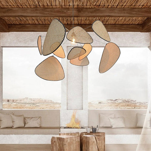 Lampsmodern Pendant Light Irregular Shape Rattan Pendant Lamp Kitchen ...