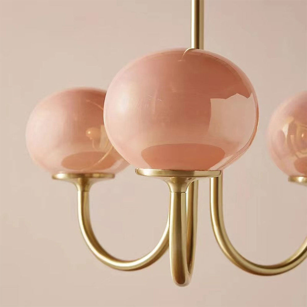 Lampsmodern Chandelier Bubble Pink Glass Marshmallow Pendant Light ...