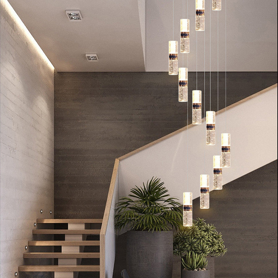 Lampsmodern Chandelier Luxury Crystal Staircase Long Chandelier