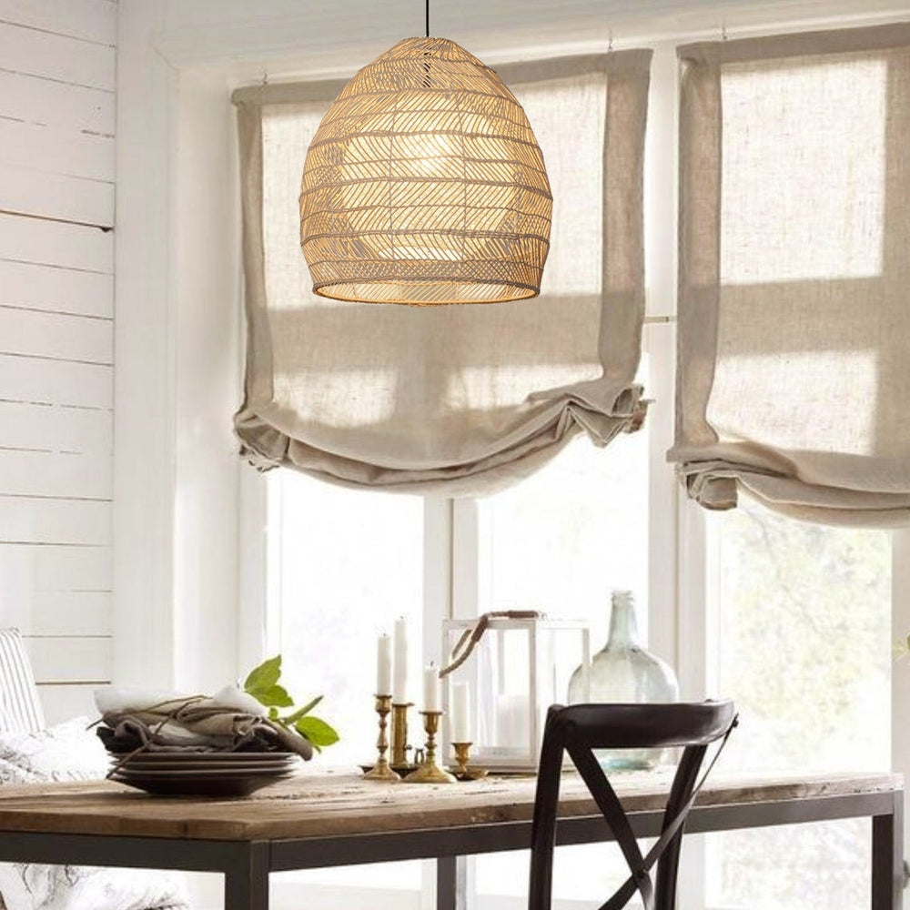 Lampsmodern Pendant Light Vintage Rattan Handwoven Basket Lamp Fixtures