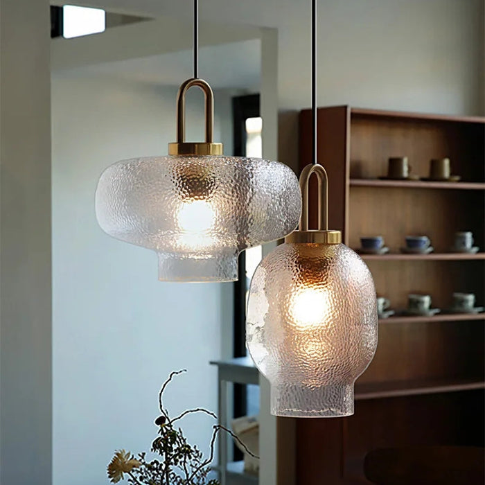 Lampsmodern Pendant Light Clear Frosted Glass Hanging Light Fixtures ...