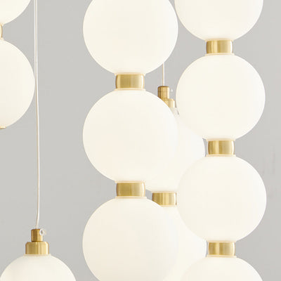 Lampsmodern Chandelier Contemporary LED White Glass Ball Pendant Light ...