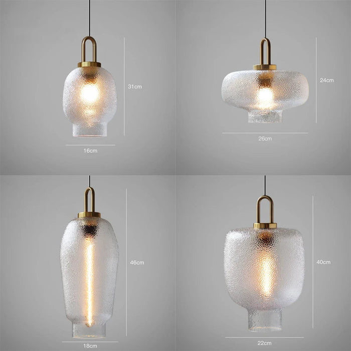 Lampsmodern Pendant Light Clear Frosted Glass Hanging Light Fixtures ...