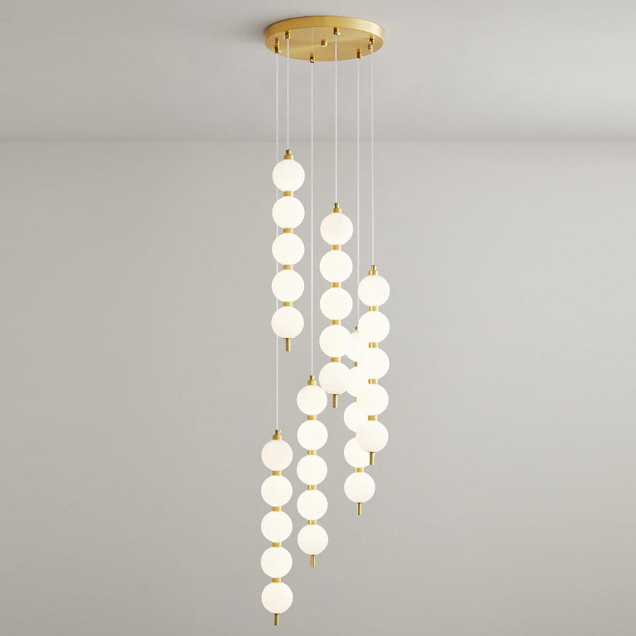 Lampsmodern Chandelier Contemporary LED White Glass Ball Pendant Light ...